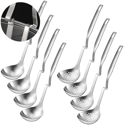 Hot Pot Slotted Ladle Set Stainless Steel Soup Ladle Strainer Scoops ...