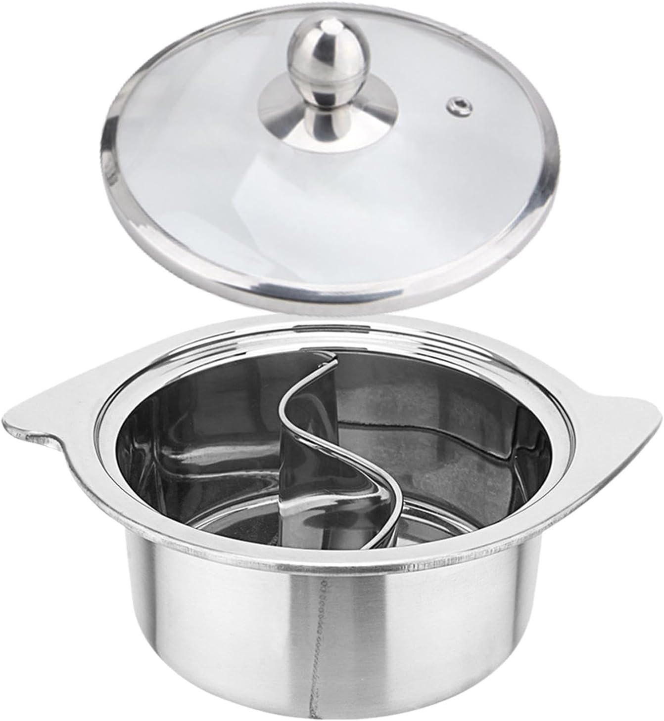 Hot Pot with Divider Chinese Dual Sided Pot Multipurpose Hot Burner ...