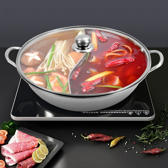 Hot Pot with Divider,Multifunctional Electric Double Flavor Hot Pot Set ...