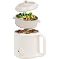 Hot Pot with Steamer: 2.0L Ramen Cooker, Multifunctional Stainless Pot ...