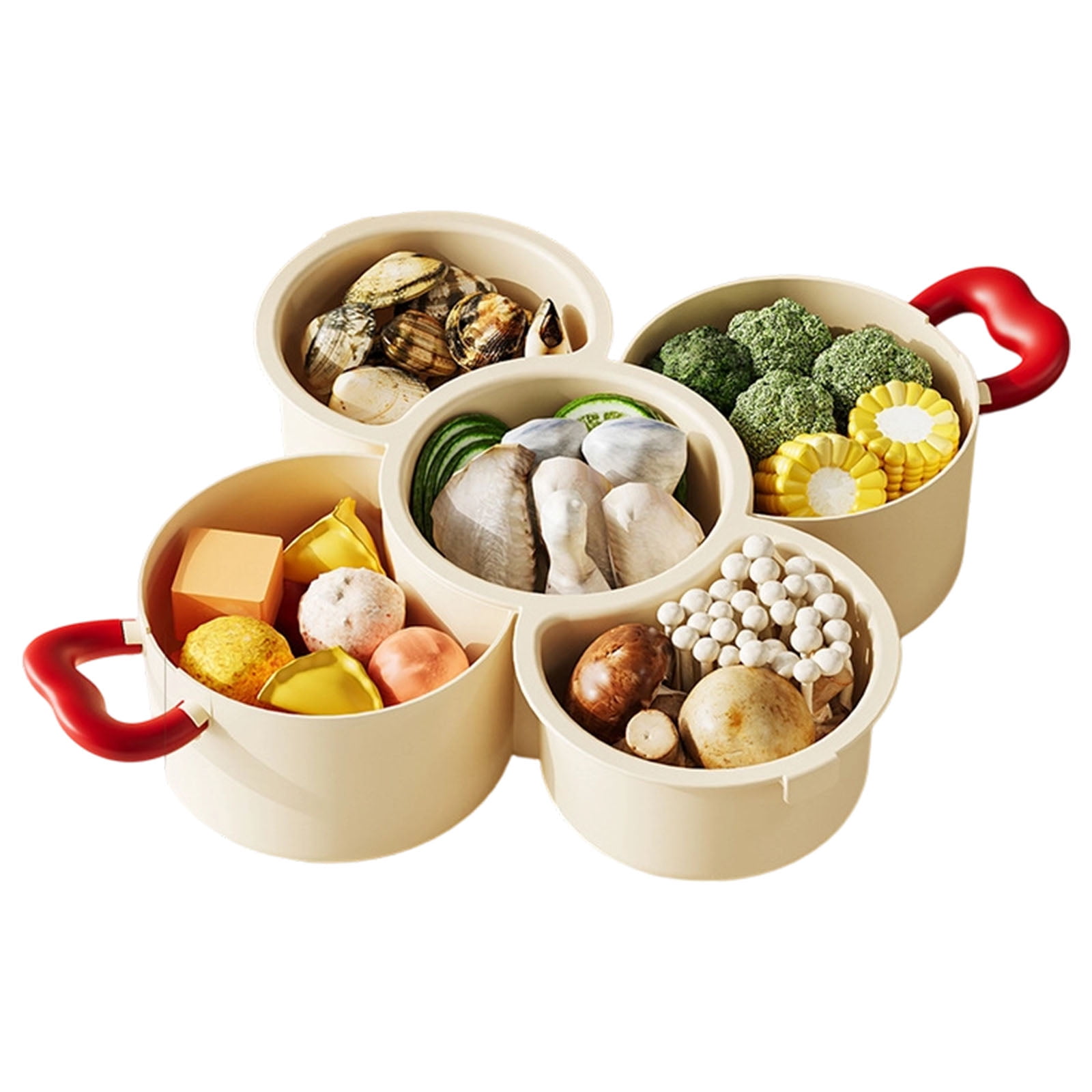 Hot Pots Side Dish Organizers Tray Multi Section Draining Stackable ...