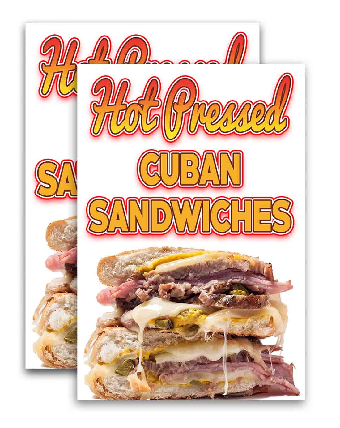 Hot Pressed Cuban Sandwiches (24" X 36") Vinyl Decal Only (Pack of 2 ...