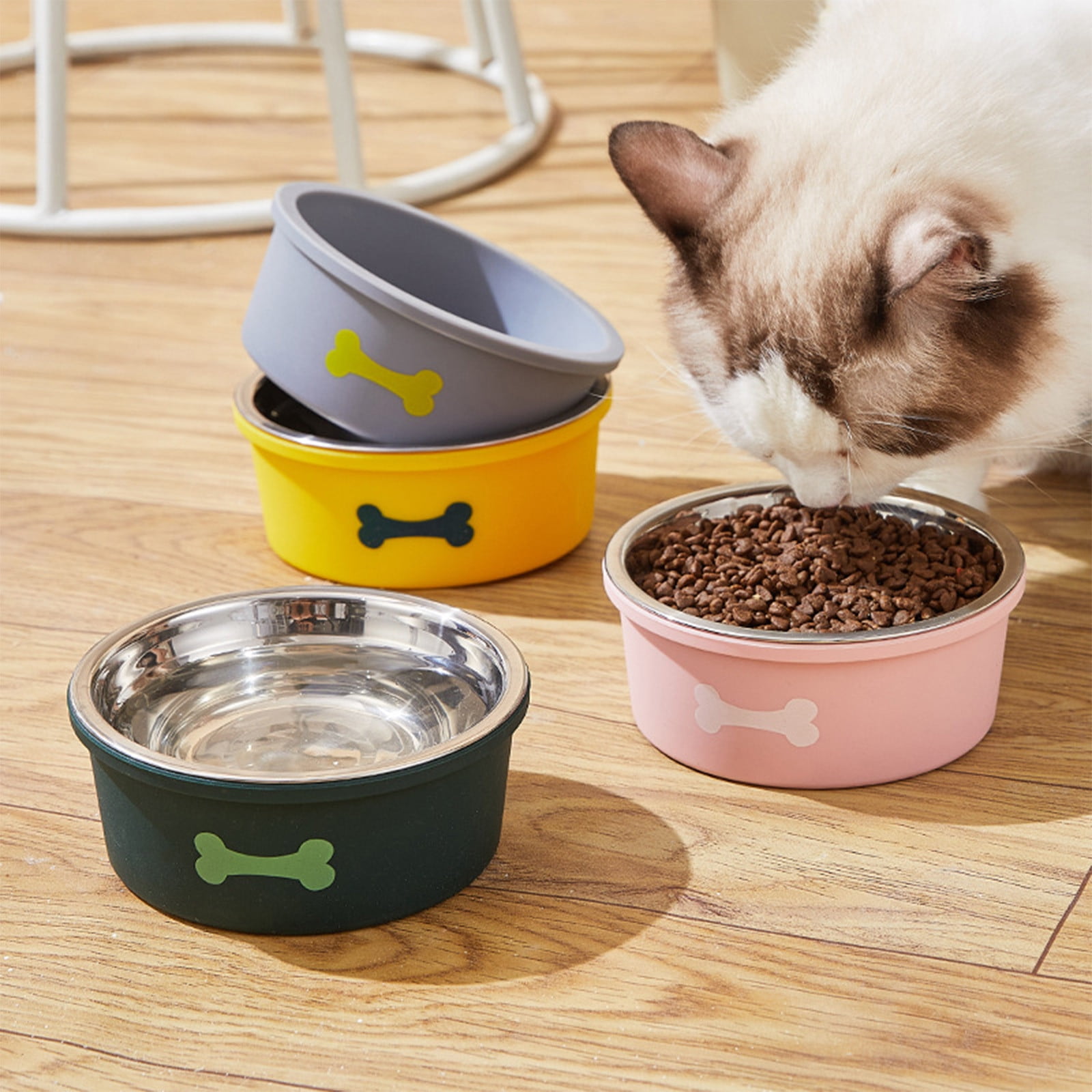 Hot Price, Double Layer Anti-Tip Pet Food Bowl with Stainless Steel and ...
