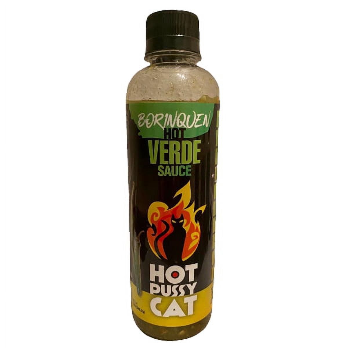 Hot Pussy Cat Borinquen Verde Hot Sauce 12oz Large Size Higher