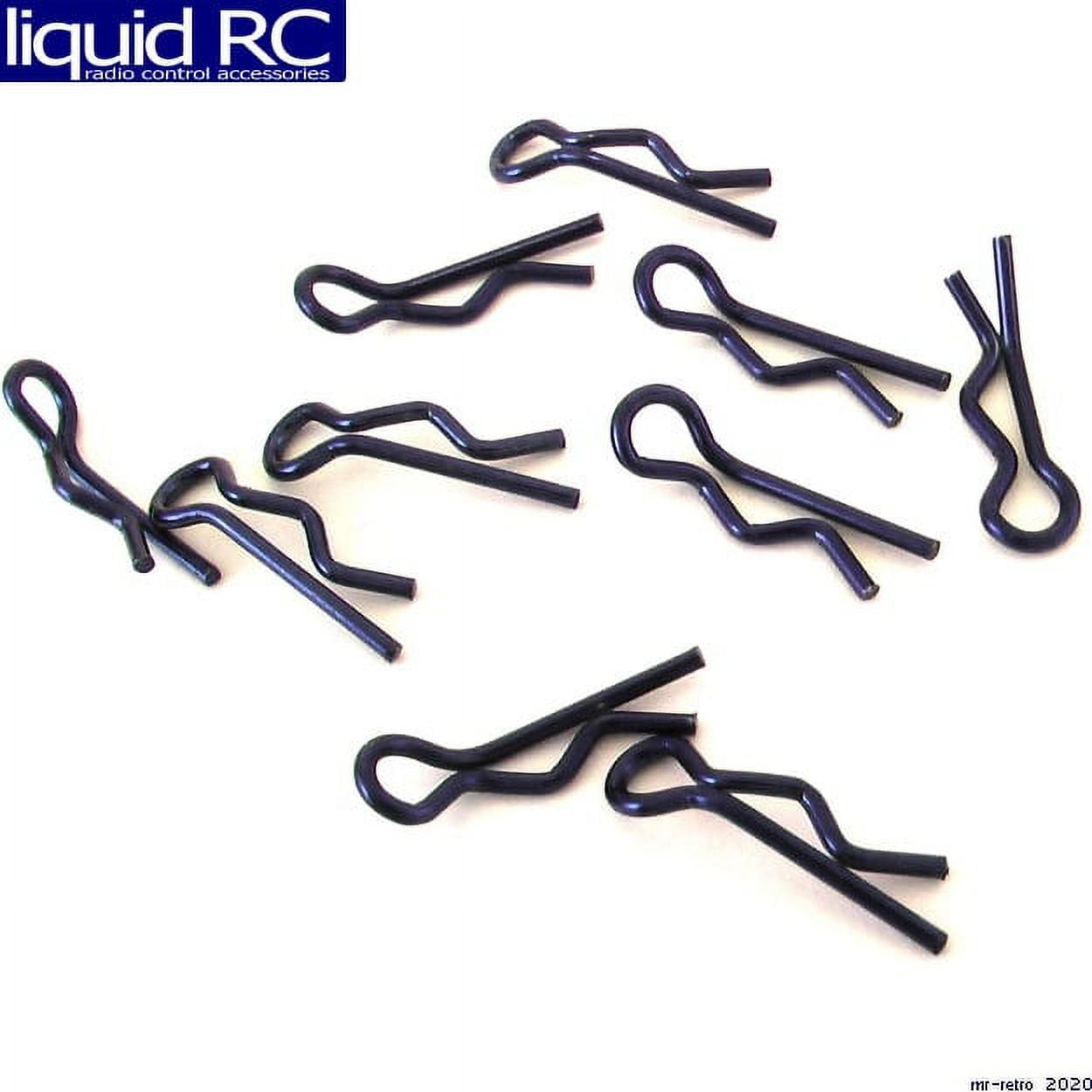 Hot Racing AC01MA06 Blue bent Body Clips 22mm long 1.2mm wire (10 ...