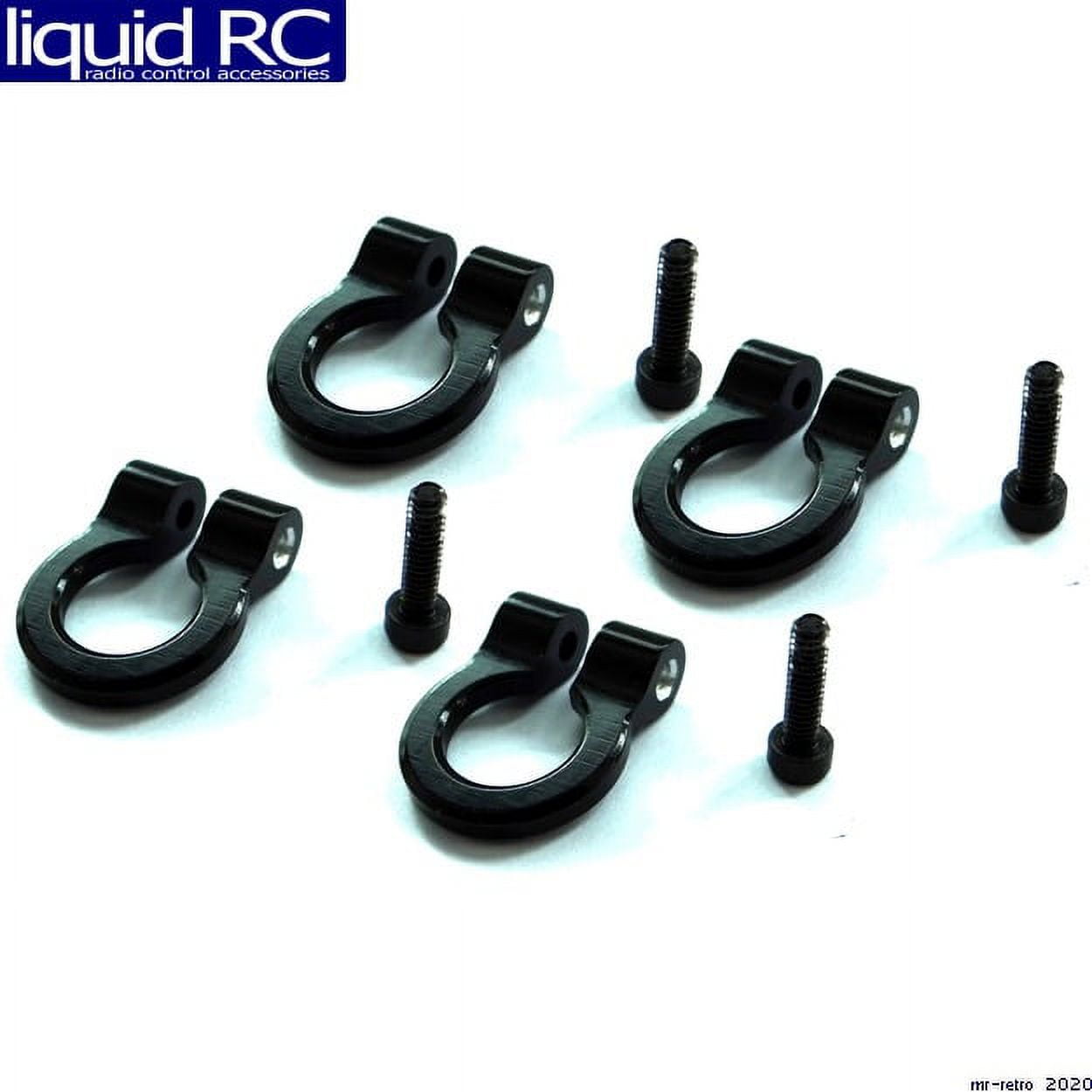 Hot Racing ACC80801 1/10 Scale Aluminum Black Tow Shackle D-Rings (4 ...