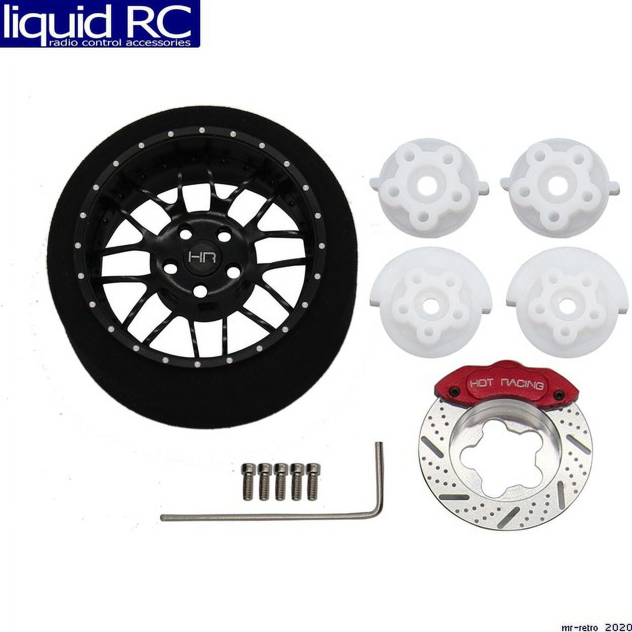 Hot Racing SW38601 Black 8 Double Spoke Aluminum Steering TX Wheels ...