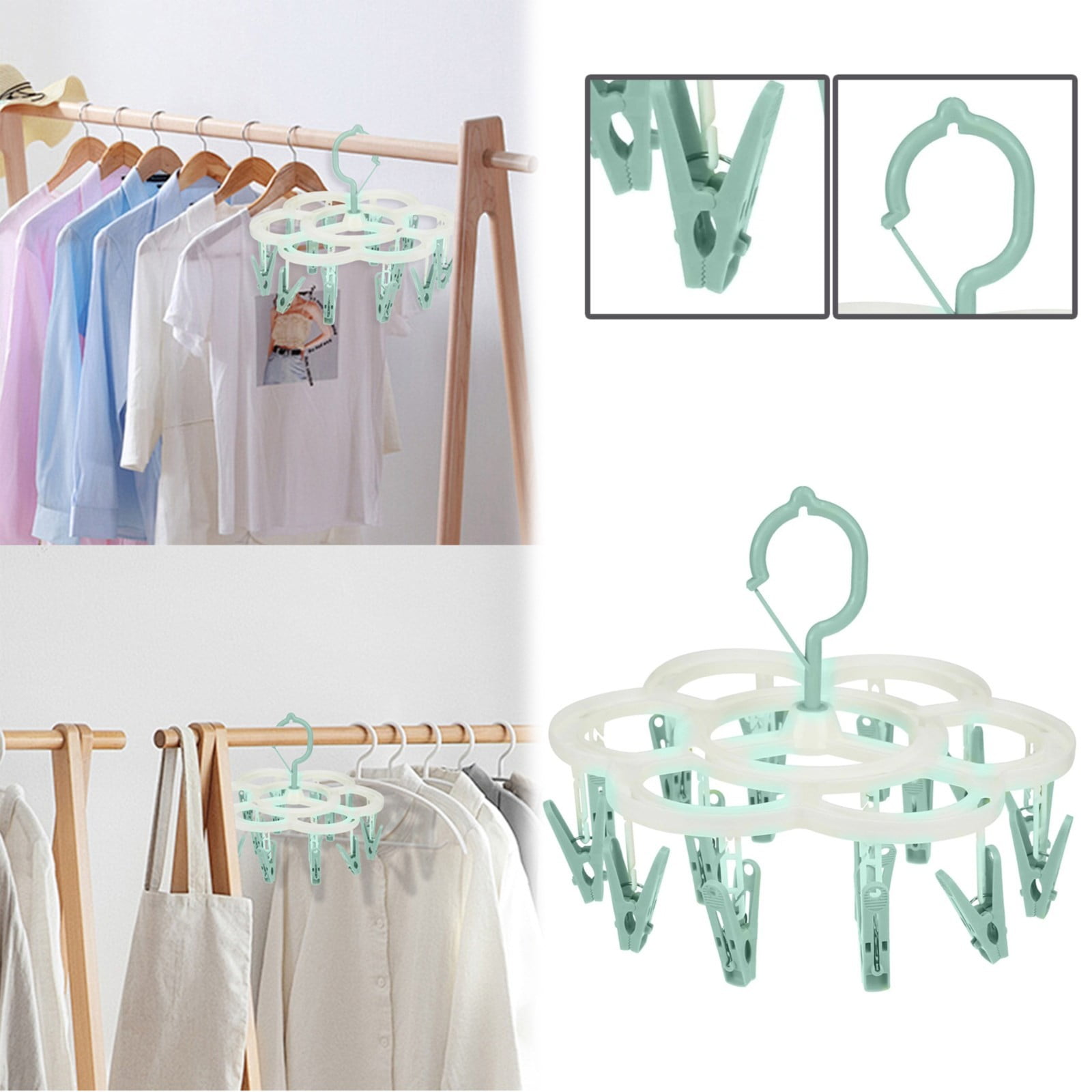 🎈Hot! Rack, Eguiwyn Laundry Rack Strong Load Bearing 360 Rotation ...