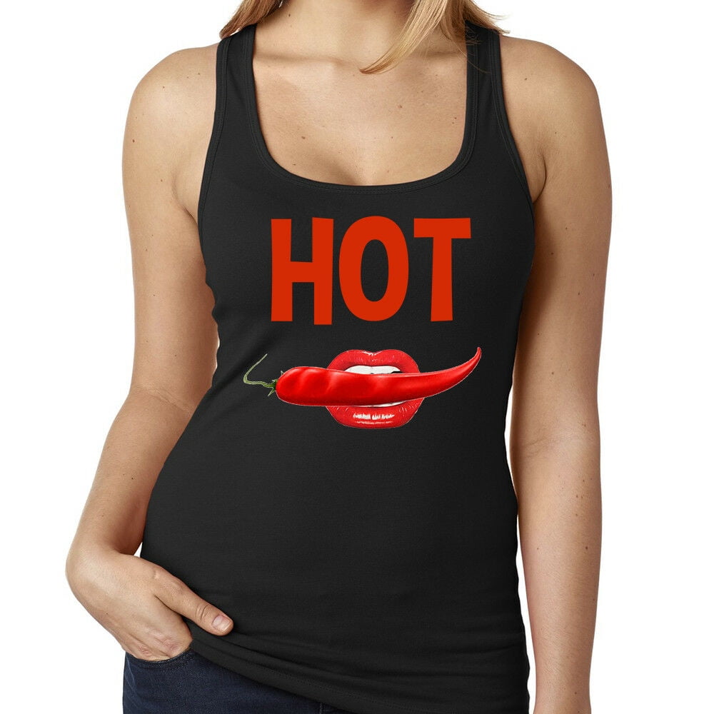 Hot Red Pepper Printed Lady Tank Top Red Hot Tee Color Black X-Large ...