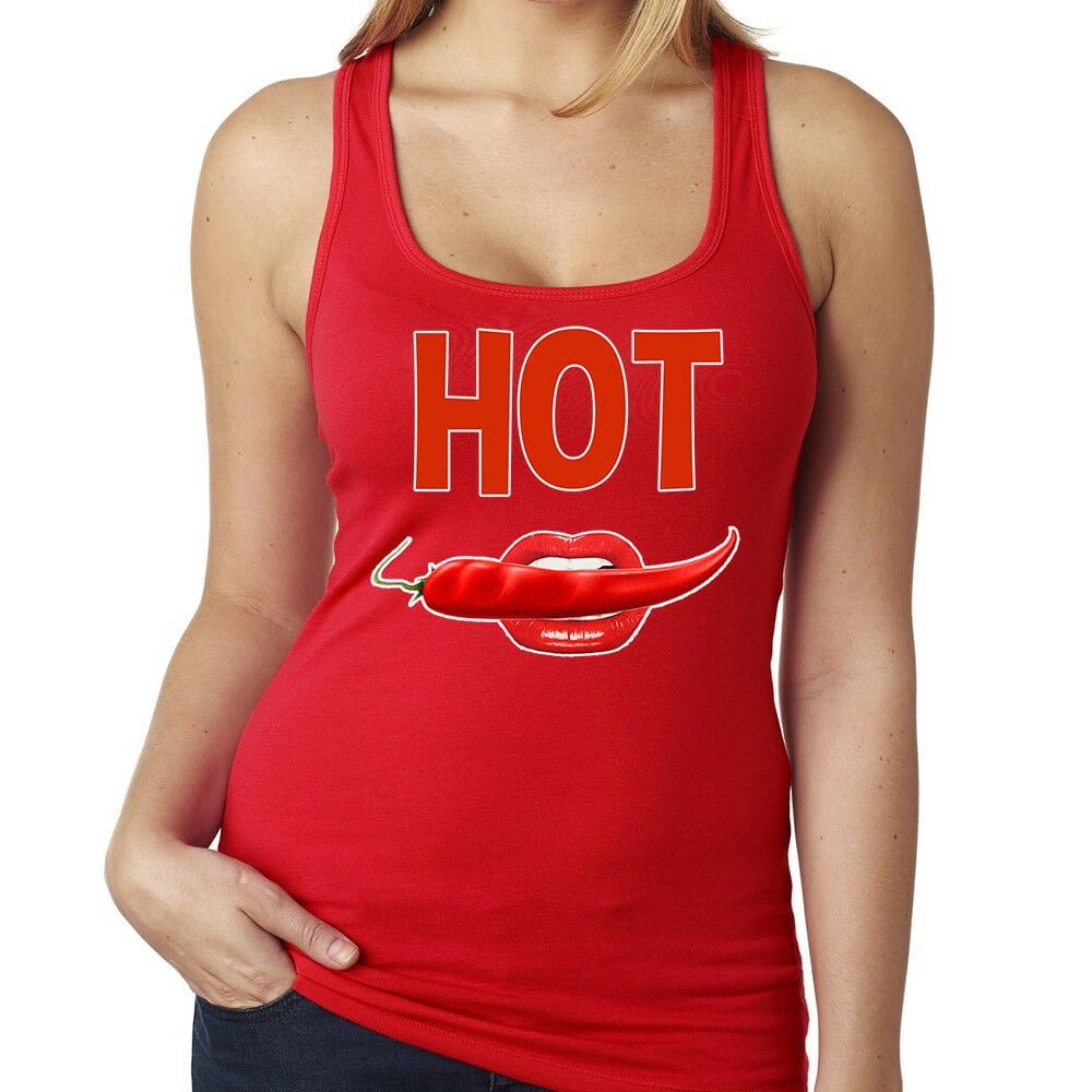 Hot Red Pepper Printed Lady Tank Top Red Hot Tee Color Red Medium ...