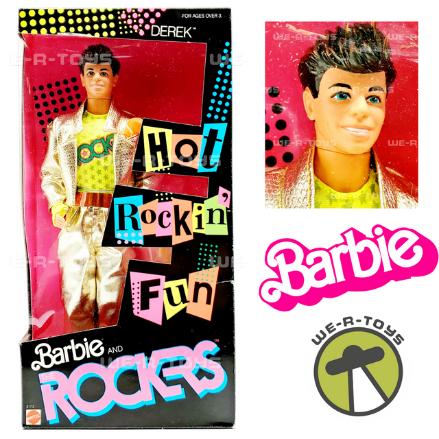 Hot Rockin' Fun Barbie and The Rockers Derek Doll 1986 Mattel 3173 ...