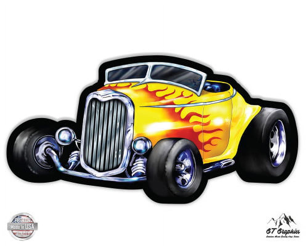 Hot Rod - 3" Vinyl Sticker - For Car Laptop I-Pad Phone Helmet Hard Hat ...