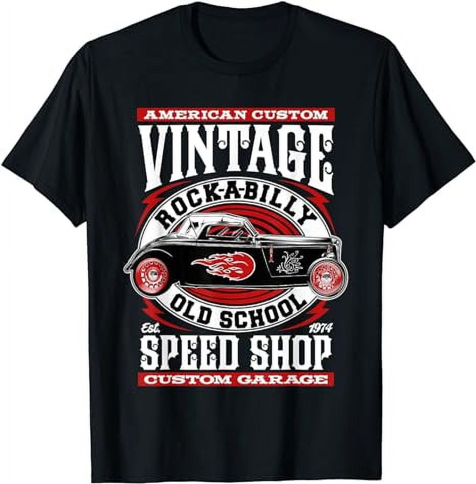 Hot Rod 70s Rockabilly Clothing Sock Hop Vintage Classic Car T-Shirt ...