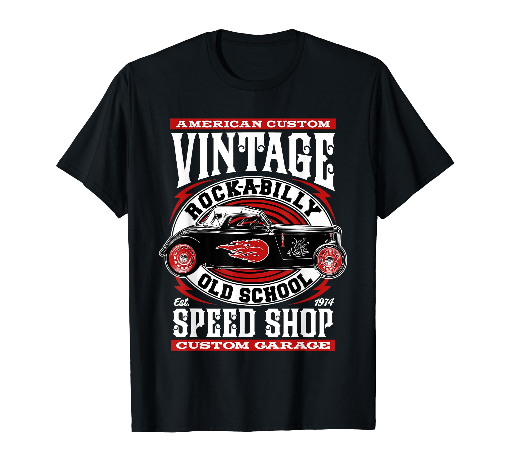 Hot Rod 70s Rockabilly Clothing Sock Hop Vintage Classic Car T-Shirt ...