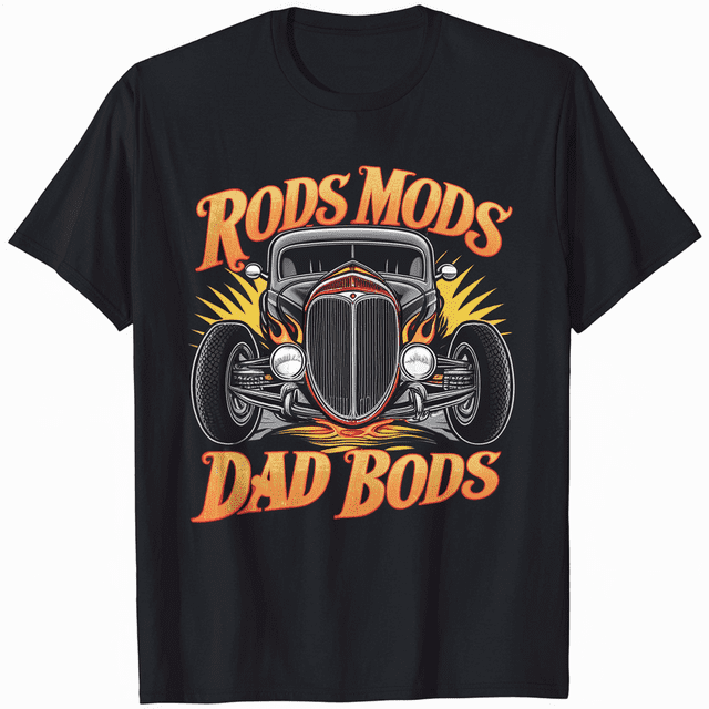 Hot Rod Dad, Rods Mods Dad Bods Vintage Rat Rod T-Shirt - Walmart.com