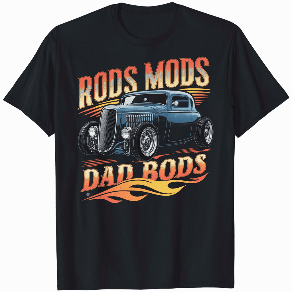 Hot Rod Dad, Rods Mods Dad Bods, Vintage Rat Rod T-Shirt - Walmart.com