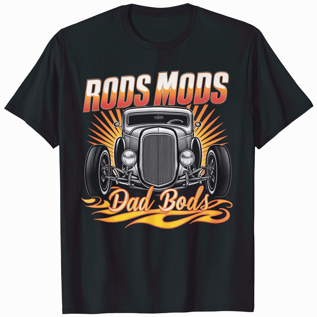 Hot Rod Dad, Rods Mods Dad Bods, Vintage Rat Rod T-Shirt - Walmart.com