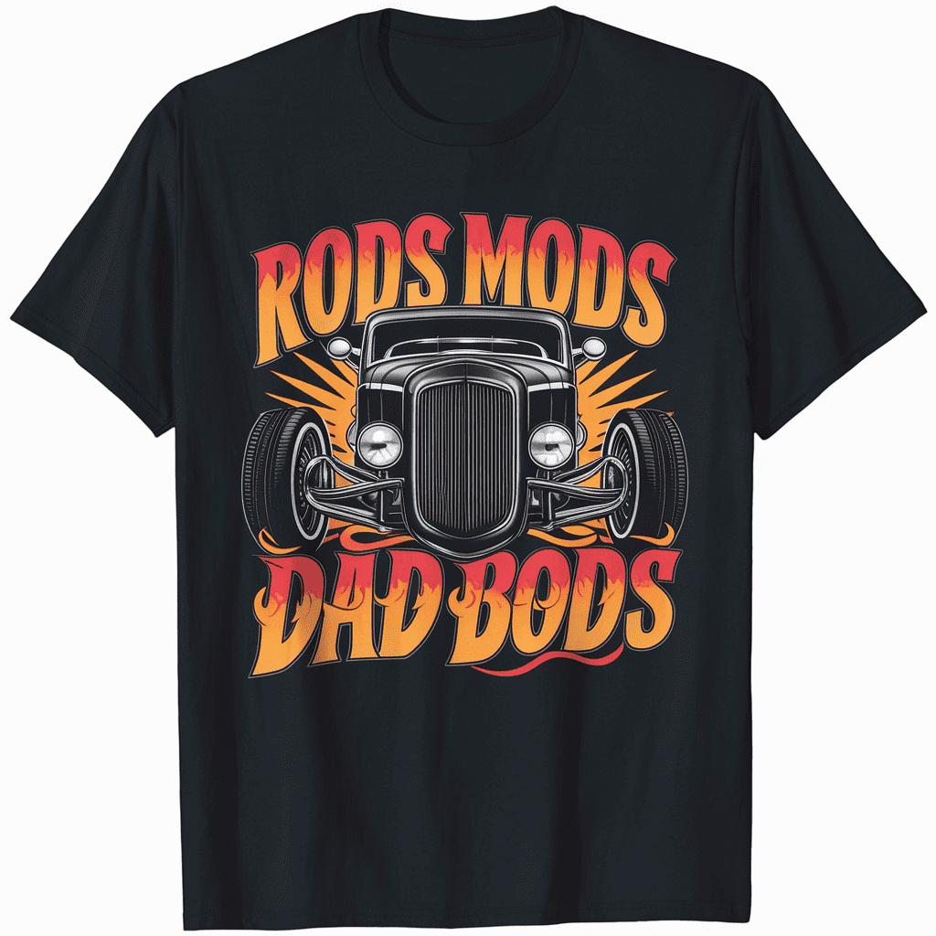 Hot Rod Dad, Rods Mods Dad Bods, Vintage Rat Rod T-Shirt - Walmart.com