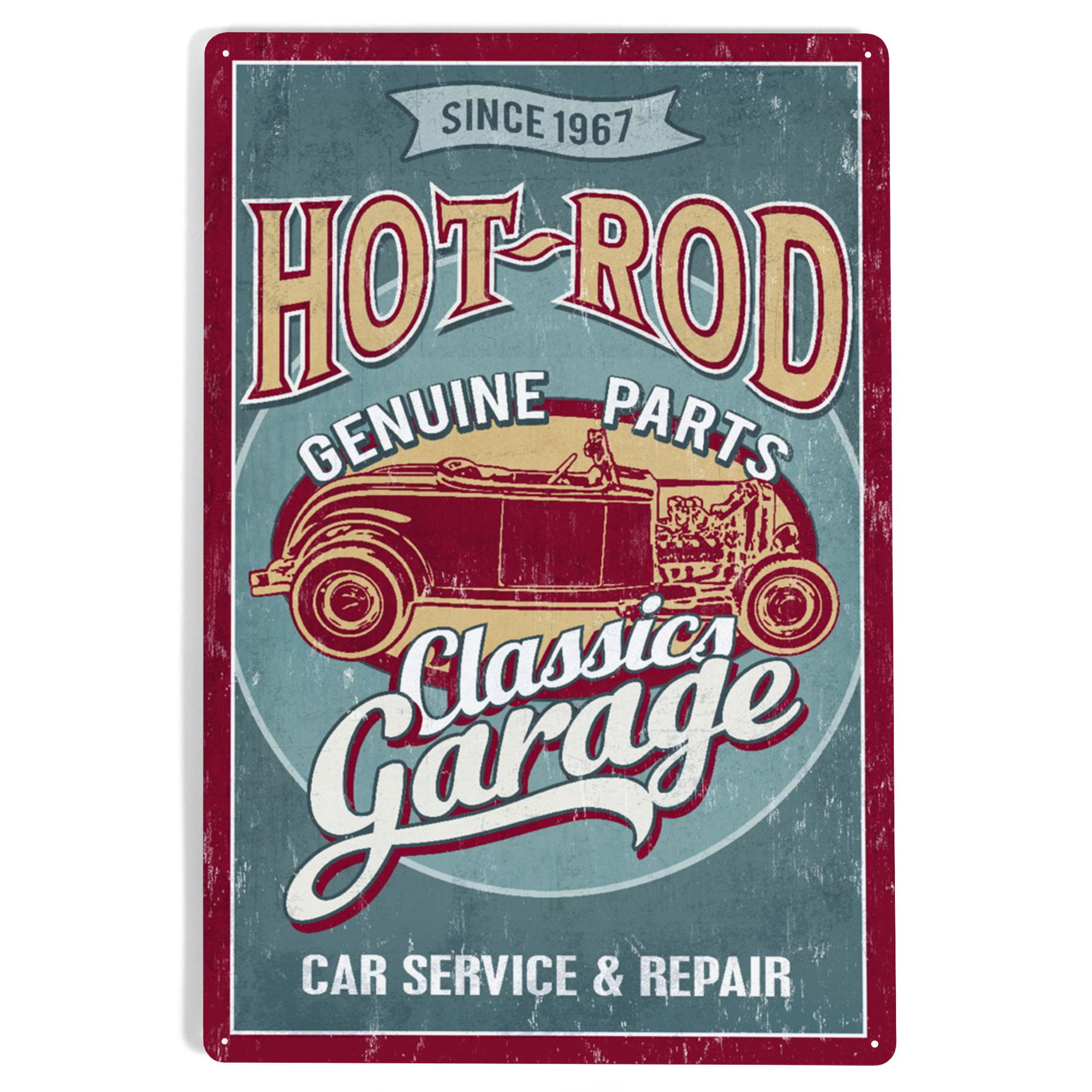 Hot Rod Garage, Classic Cars, Vintage Sign (12x18 Aluminum Art, Indoor ...