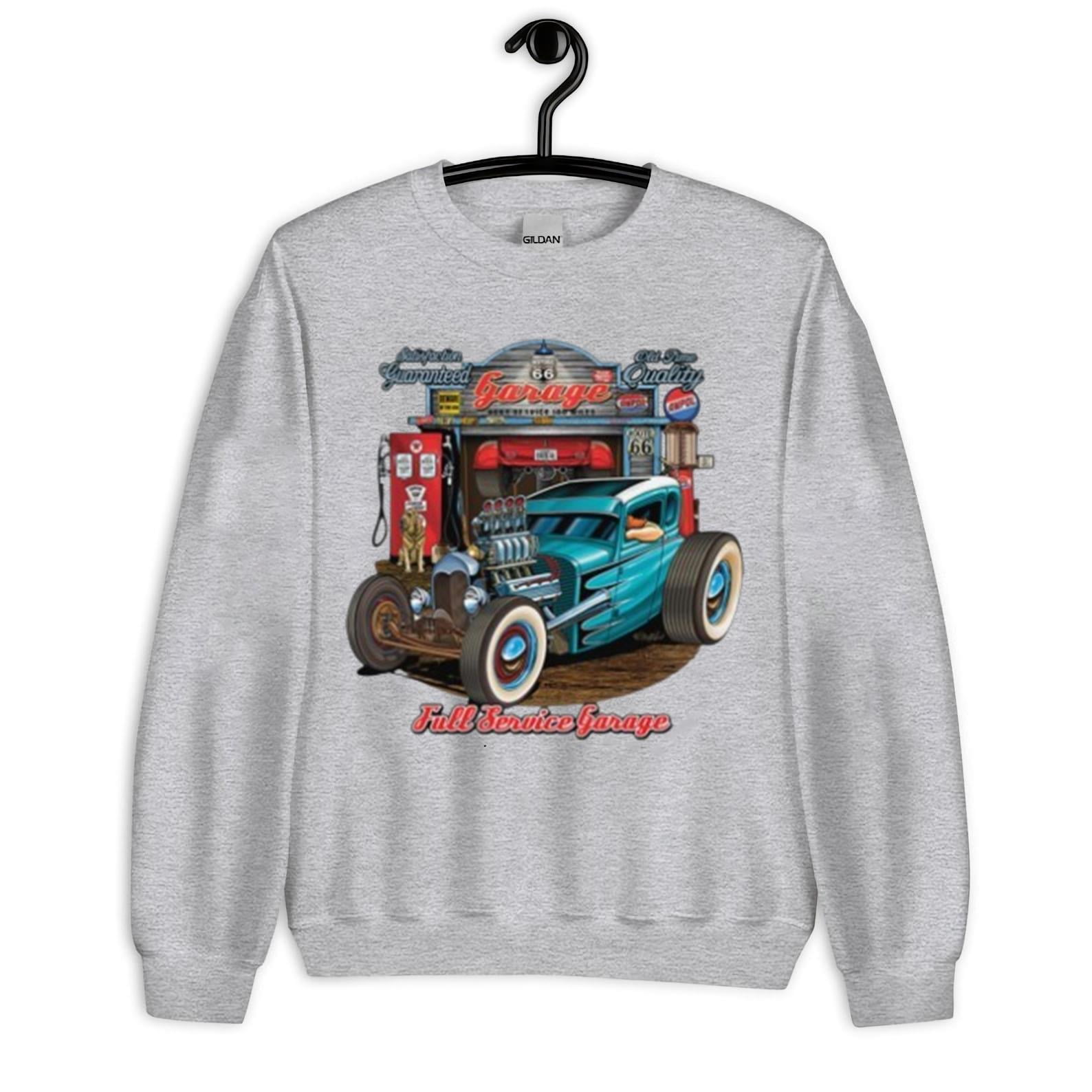 Hot Rod Garage Long Sleeve Sweatshirt Historic Route 66 Old School Drag ...