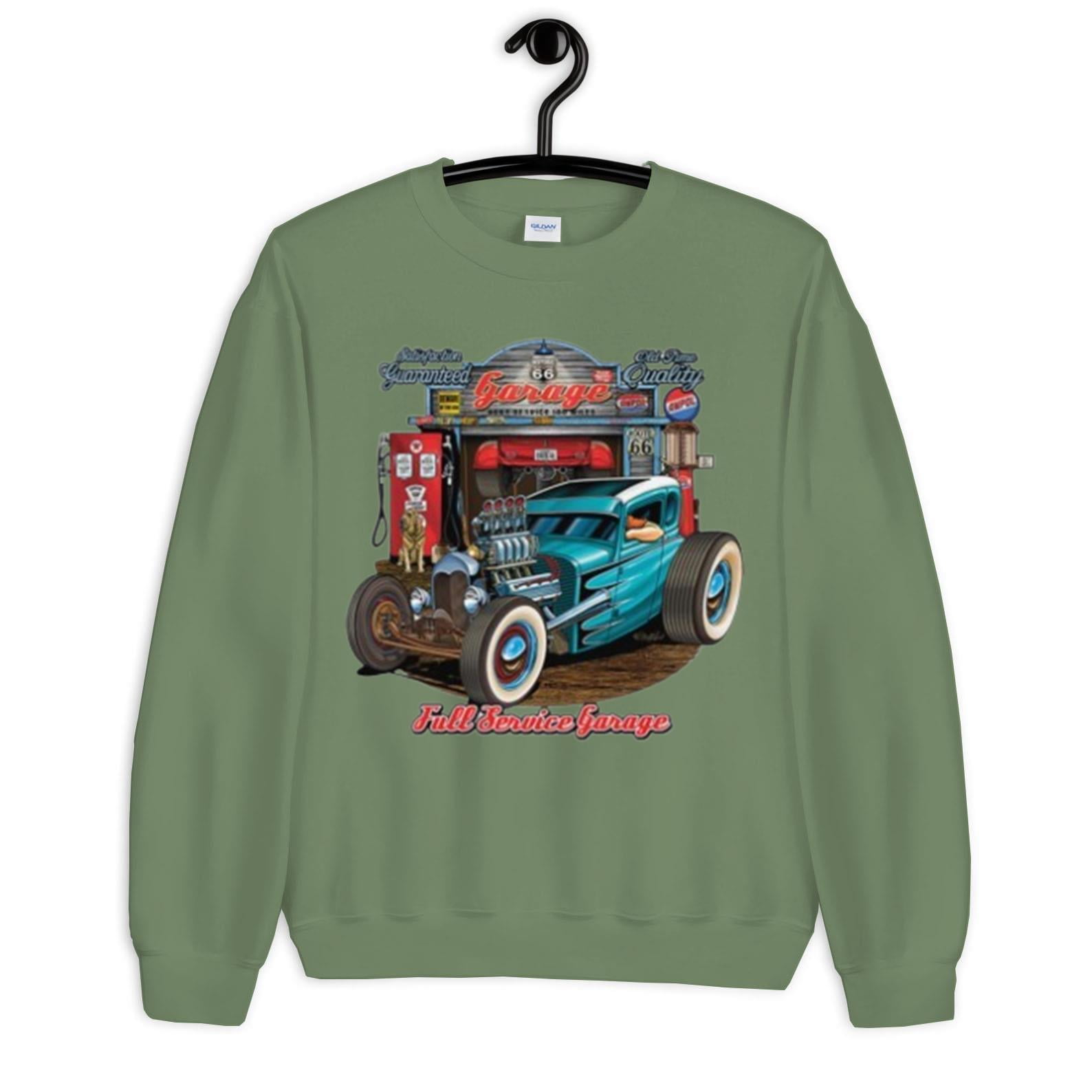Hot Rod Garage Long Sleeve Sweatshirt Historic Route 66 Old School Drag ...