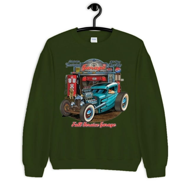 Hot Rod Garage Long Sleeve Sweatshirt Historic Route 66 Old School Drag ...