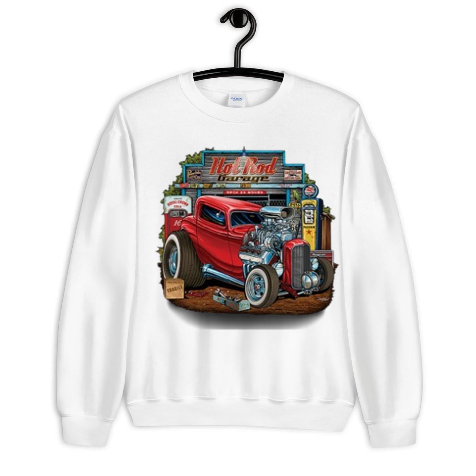 Hot Rod Garage Long Sleeve Sweatshirt Route 66 Retro Vintage Drag ...