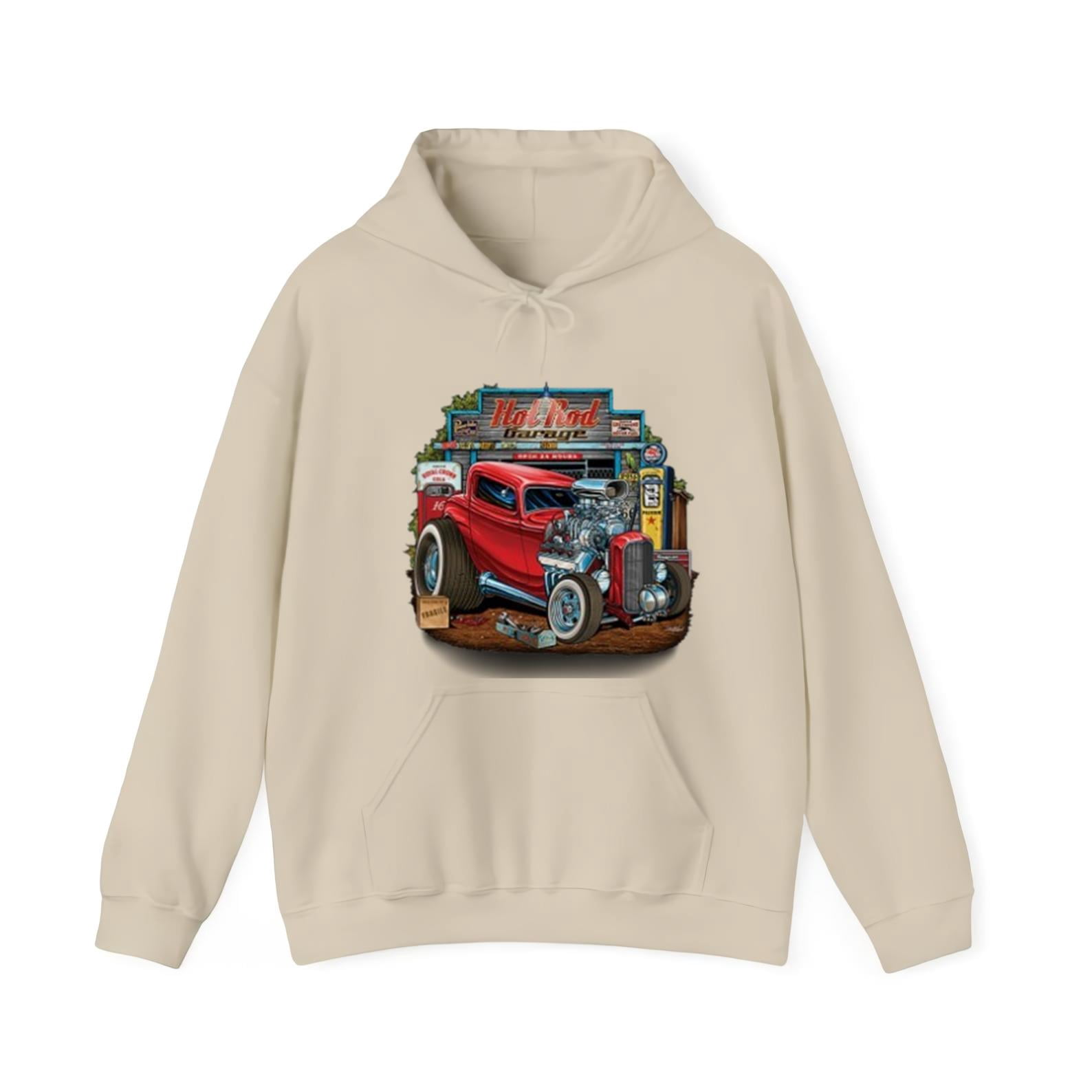 Hot Rod Garage Long Sleeve Sweatshirt Route 66 Retro Vintage Drag ...