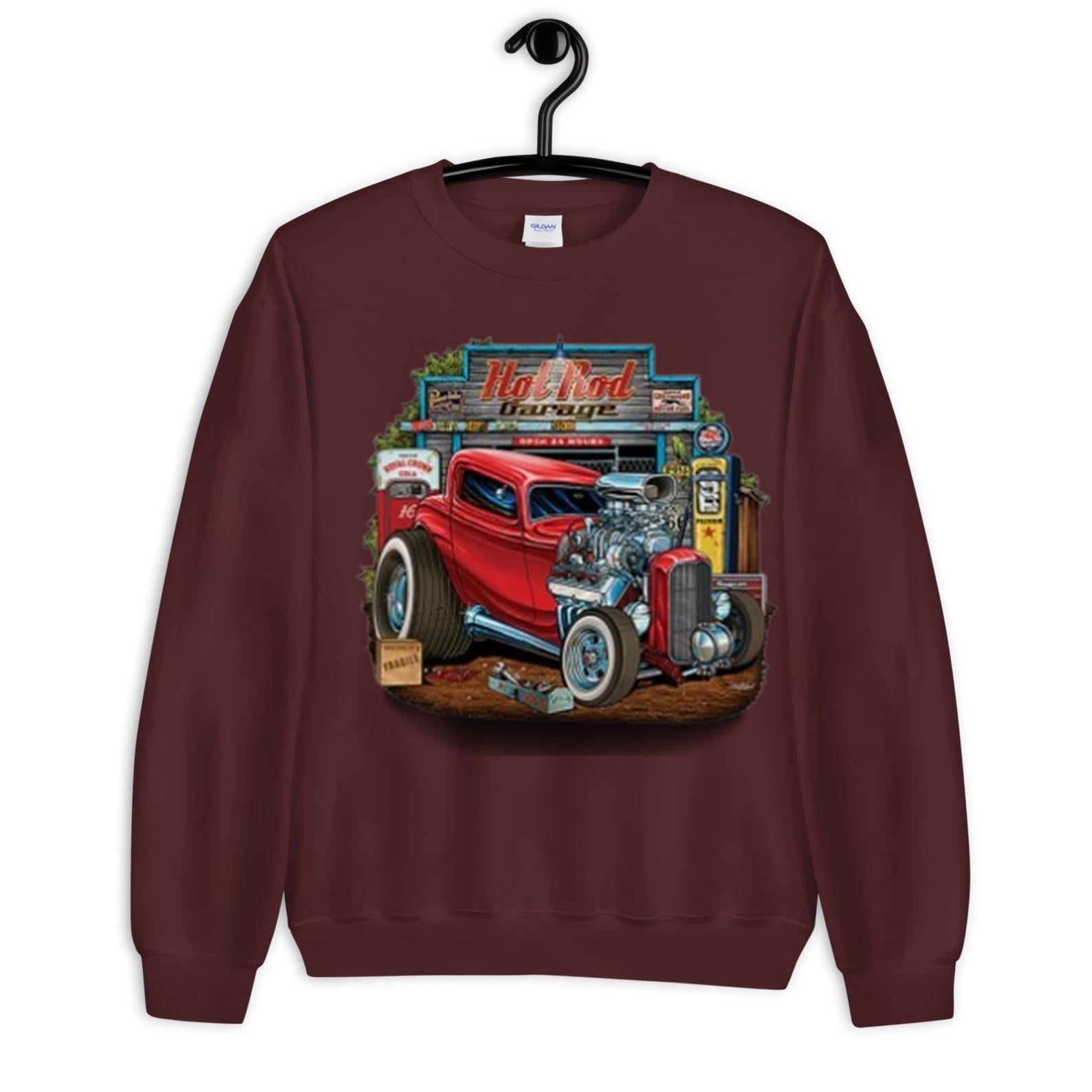 Hot Rod Garage Long Sleeve Sweatshirt Route 66 Retro Vintage Drag ...