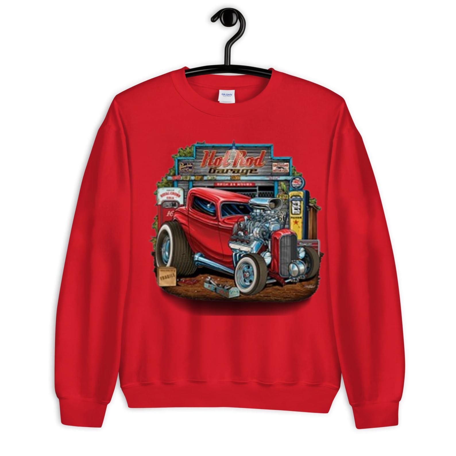 Hot Rod Garage Long Sleeve Sweatshirt Route 66 Retro Vintage Drag ...
