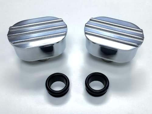 Hot Rod Oval Finned Polished Valve Cover Breather Kit W/Grommet SBC BBC ...