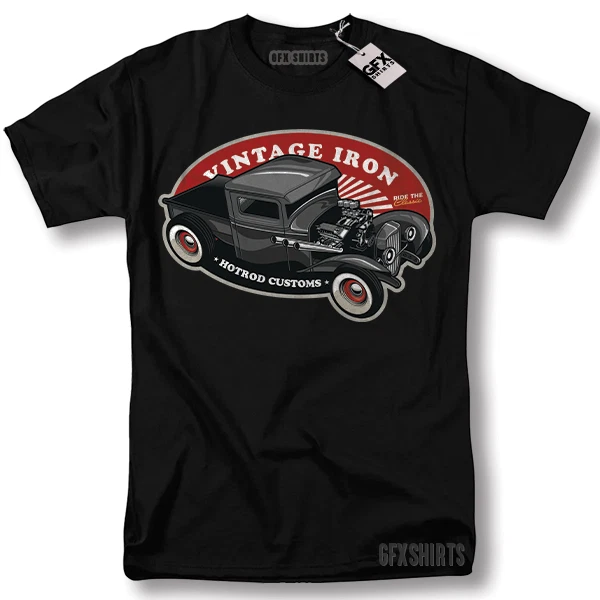 Hot Rod Shirt Drag Race Rat Rod Retro Classic Vntg Graphic design T ...