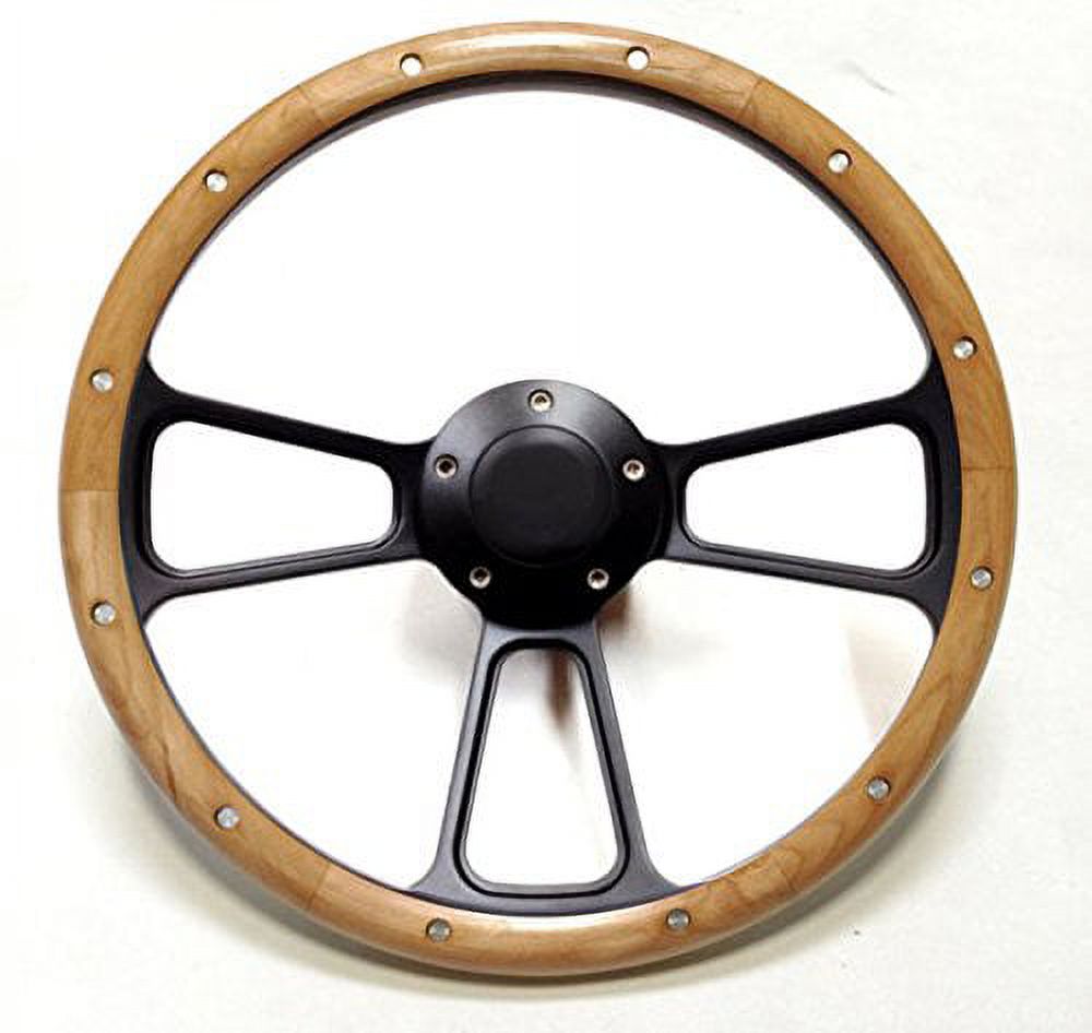 Hot Rod Steering Wheel Kit for Flaming River, Ididit Columns Real Oak ...