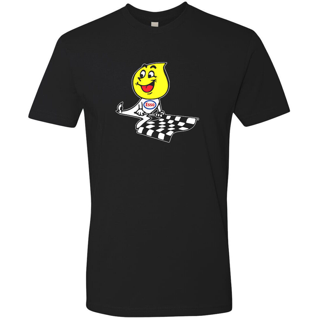 Hot Rod T Shirt Tee Nostalgia Gas Oil Drag Race Esso Drip Racing Flags ...