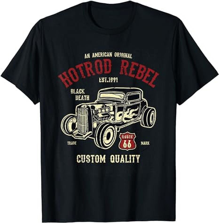 Hot Rod T Shirt Vintage Car T Shirt Hotrod Rebel - Walmart.com