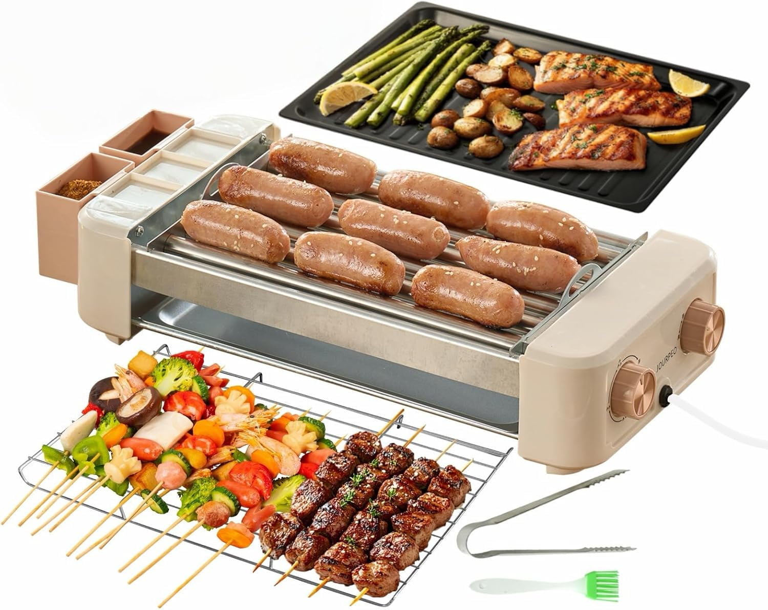 Hot Roller 6 Rollers,3 in 1 Indoor Grills Portable with Non ...