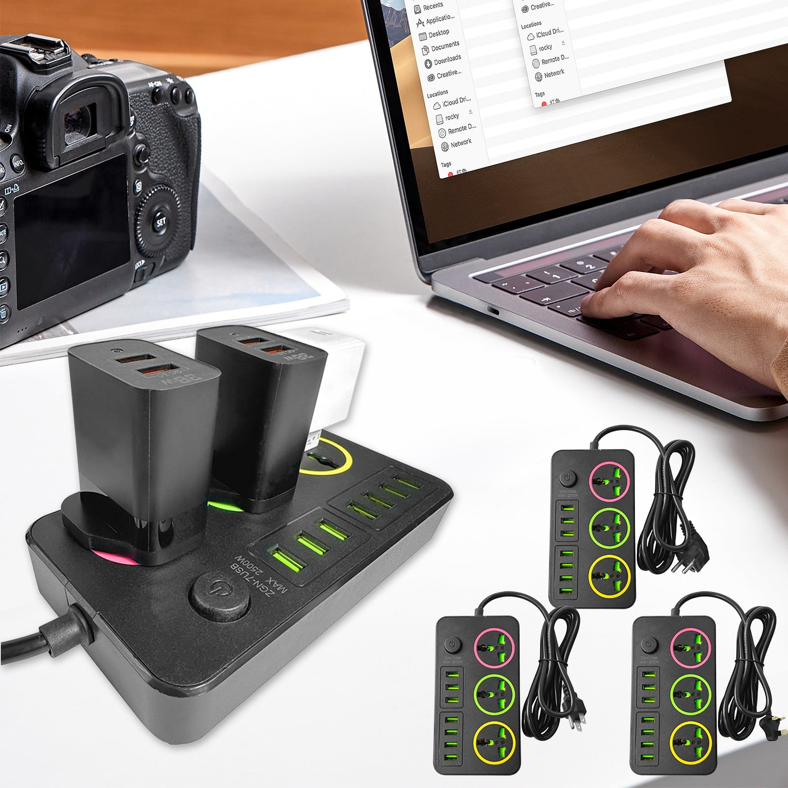 Hot Sale Alert,Power Strip 2 Meters Long, 7 USB Ports and 3 Sockets, Multifunctional Intelligent ...