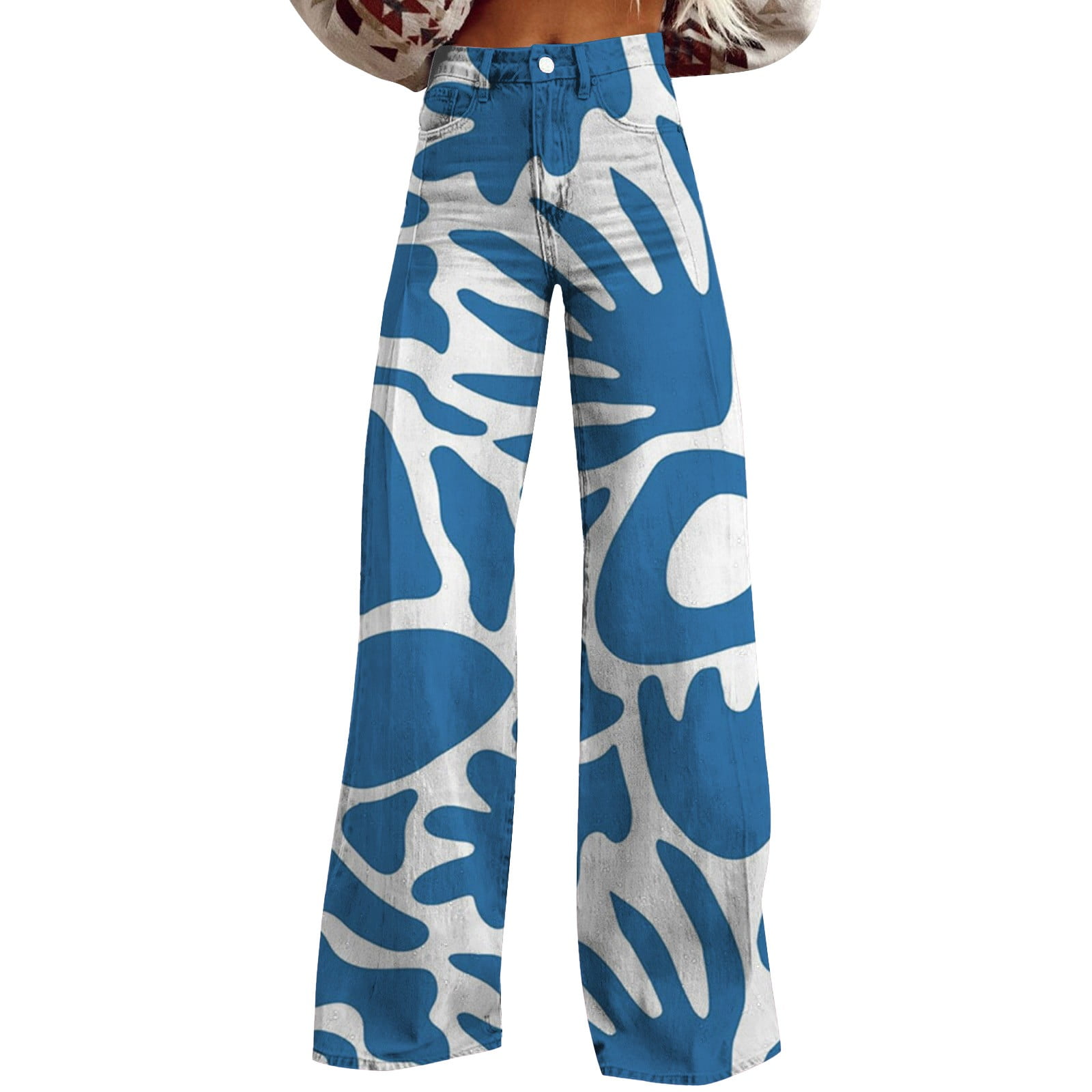 BKQCNKM Wide Leg Jeans Woman, Patterned Jeans for Women, Y2k Jeans ...