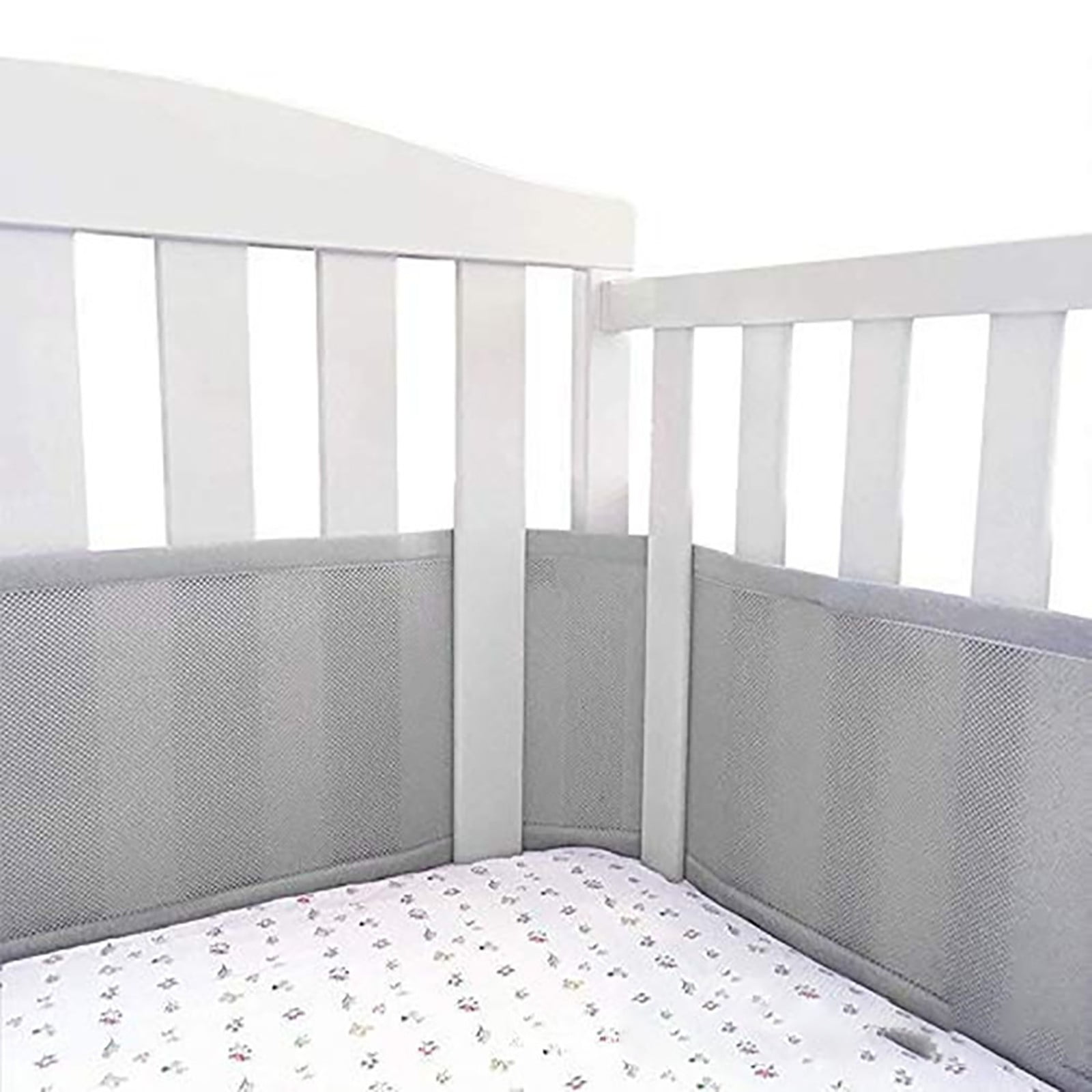 Hot Sale Breathable Crib Bumper Grey Mesh Crib Bumper for Full Size ...