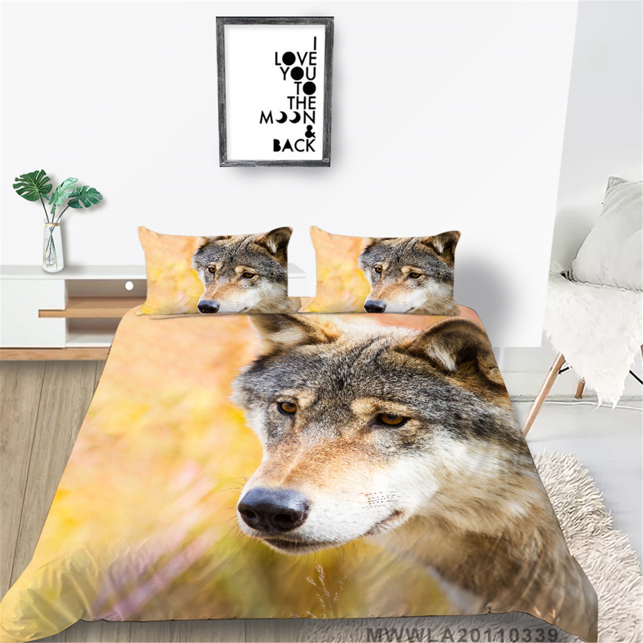 Hot Sale Comforter Cover Set 3D Wolf Printed Bedding Cover Set 2/3 Pcs ...