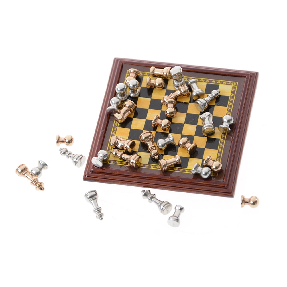 Hot Sale Dollhouse Miniature 1:12 Toy A Set Of Metal Chess Set ...