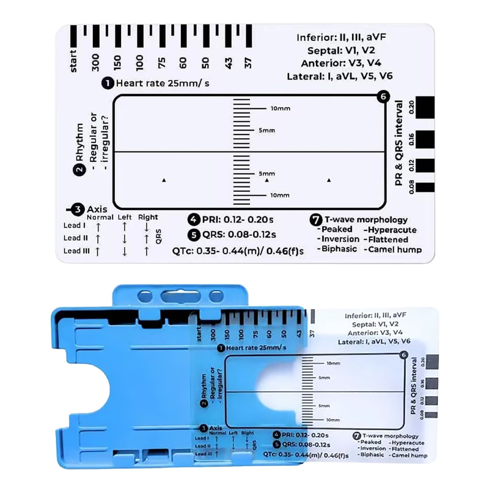 [Clearance!!!]ECG 7 Step Ruler 2PCS With Box - Transparent EKG Calipers ...
