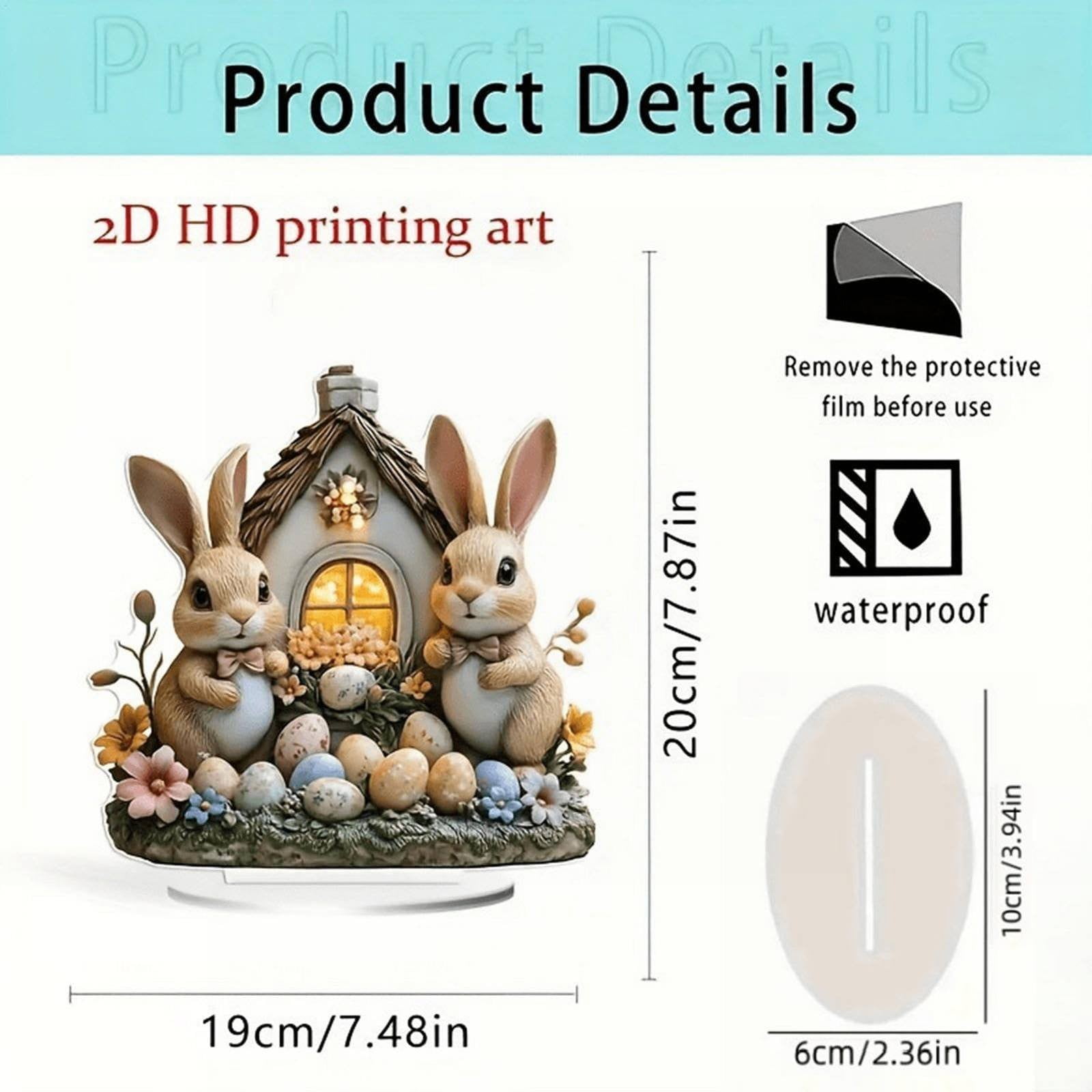 Hot Sale Easter Bunny Ornament 2D Acrylic Easter Bunny Desktop ...