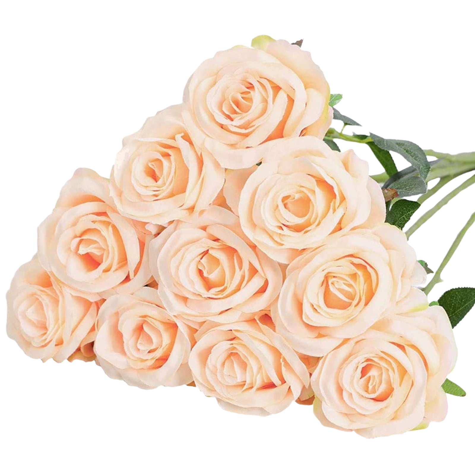 Hot Sale!Elegant Artificial Red Roses Bouquet Realistic Silk Flowers ...