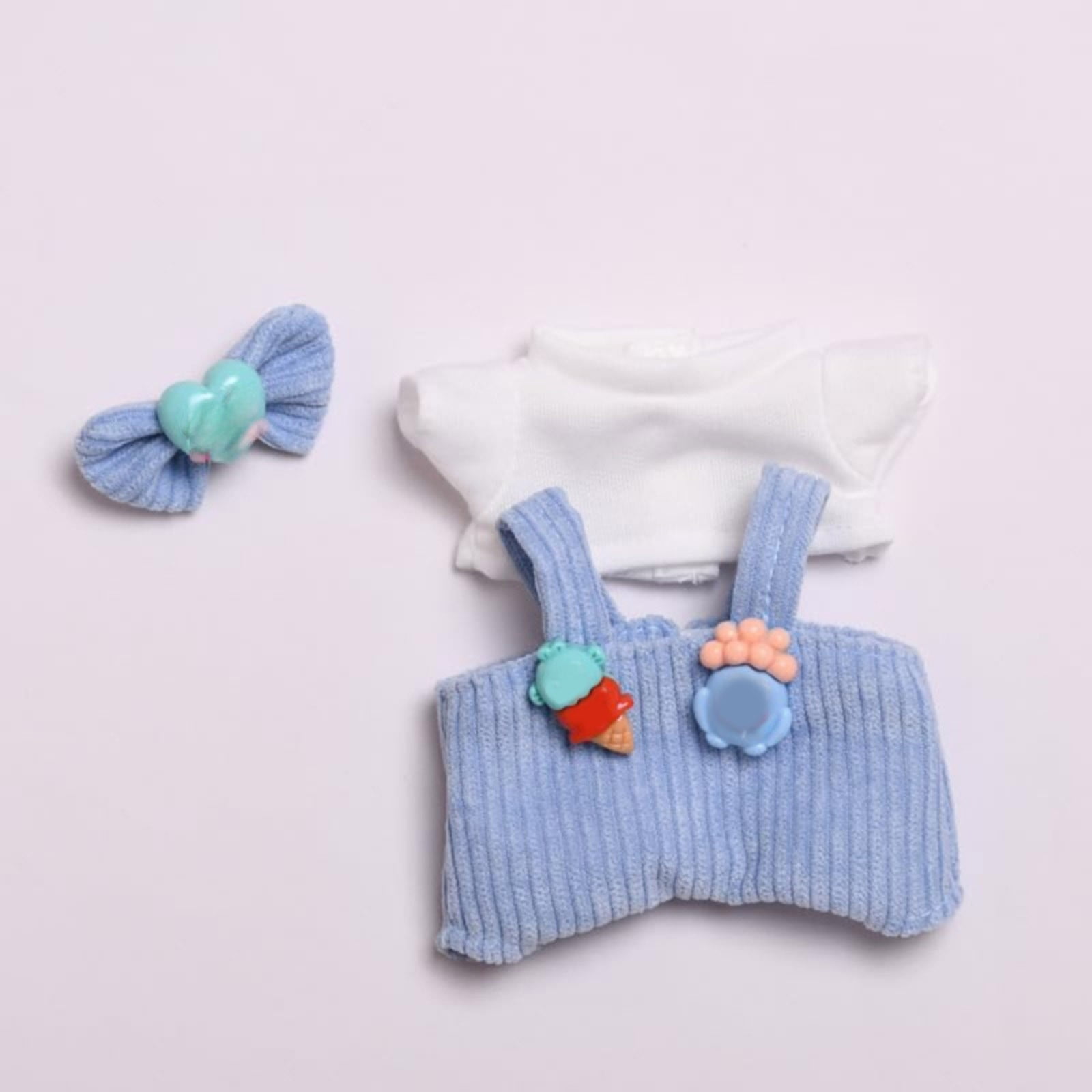 Hot Sale! Labubu Doll Clothes Big Mouth Fish Overalls Suit, Doll Skirt ...