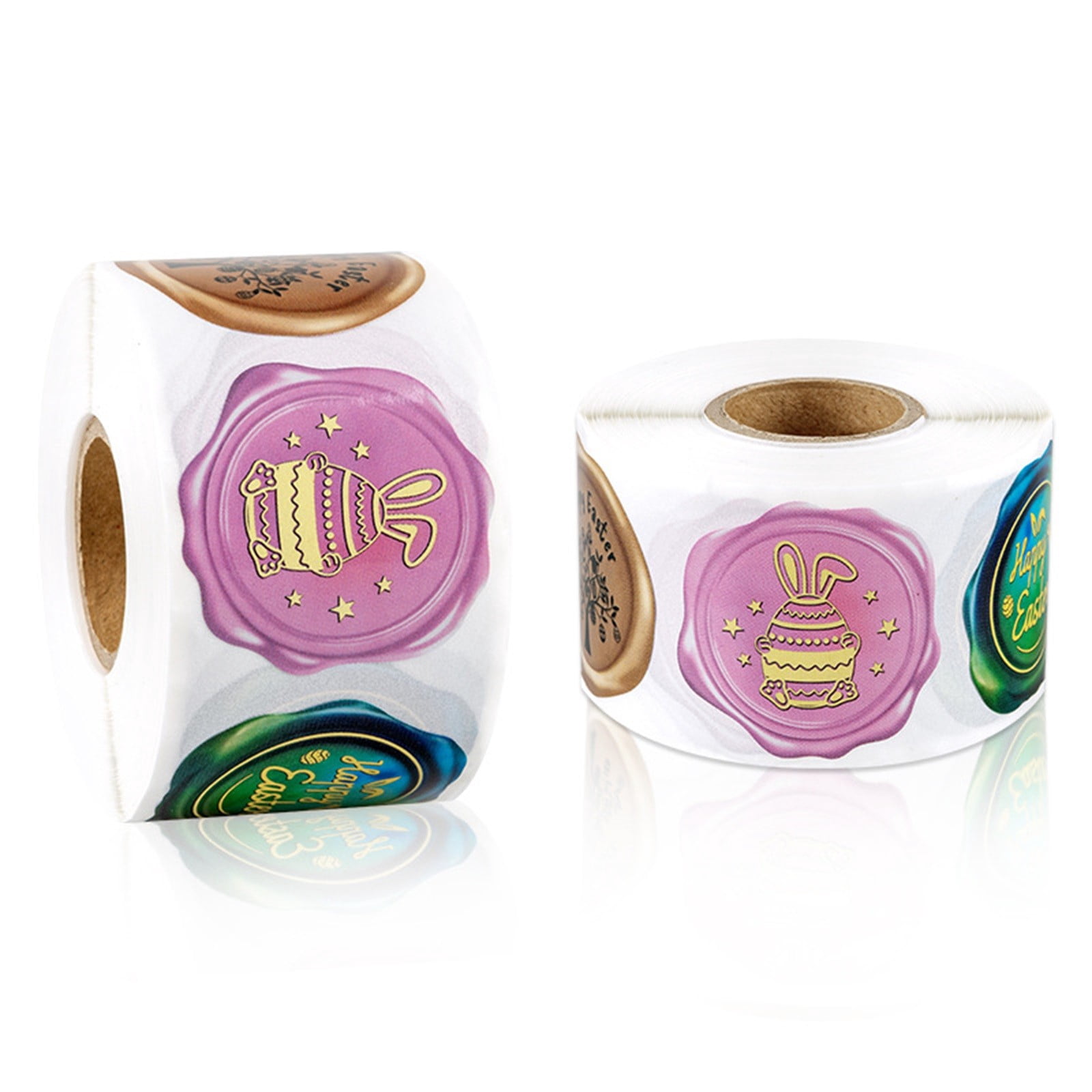 Hot Sale！Linaba 500PC Easter Egg Bunny Roll Sticker Creative Wax Label ...