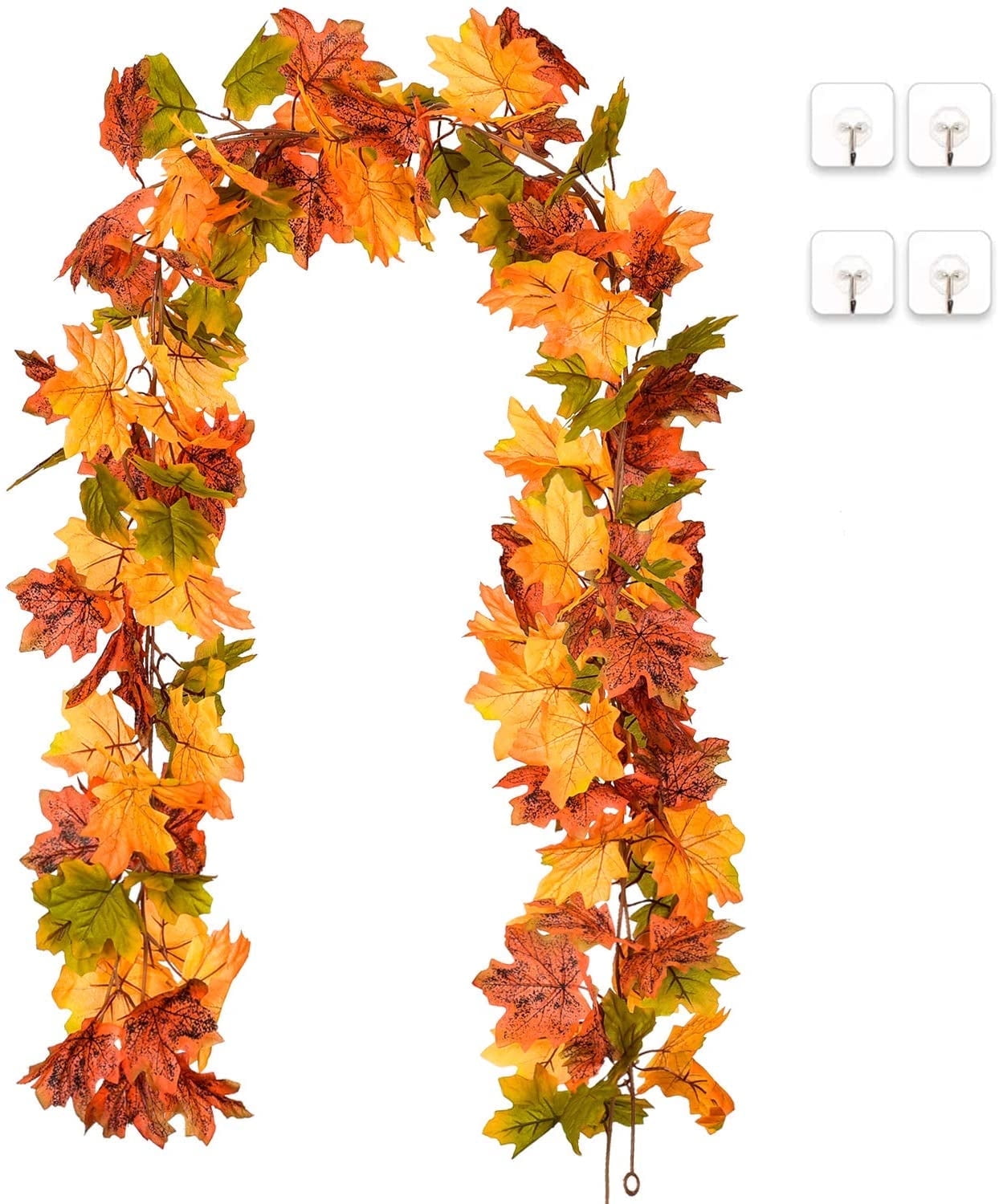 Hot Sale Lukkjjy 2 Pack Maple Leaves Fall Garland - 6ft/Strand ...