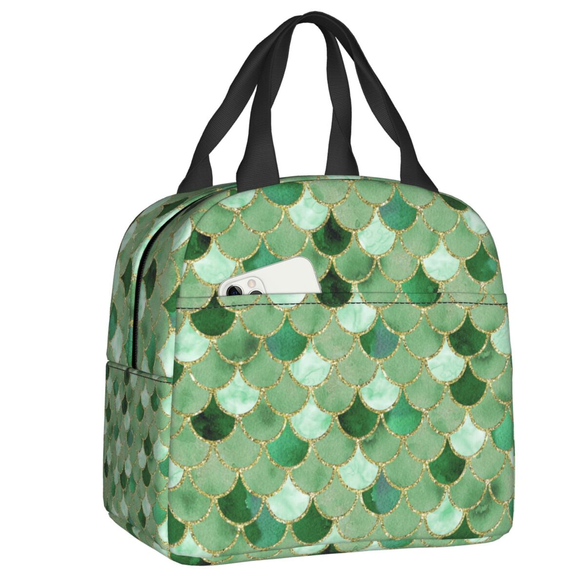 Hot Sale Mermaid Scale Print Insulated Lunch Bag For Women Portable ...