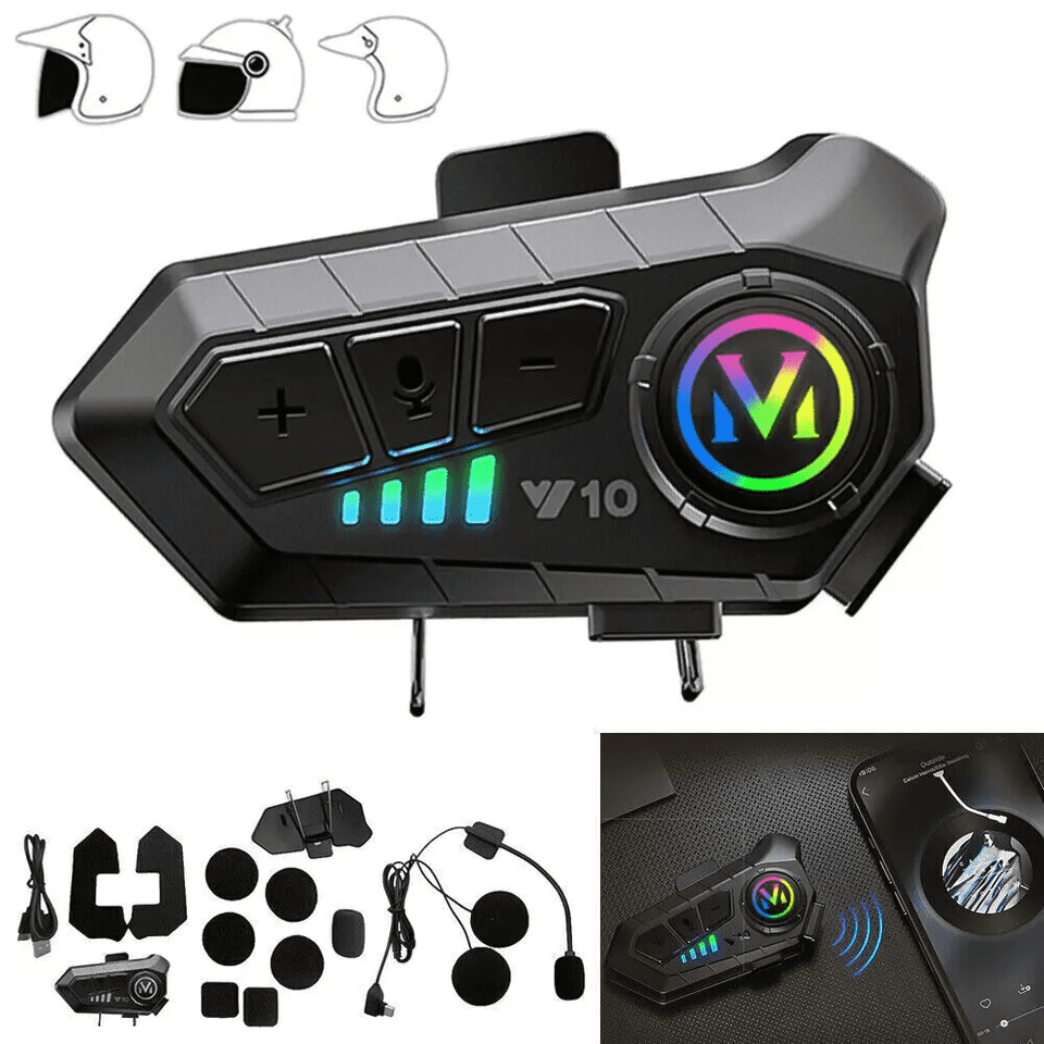 Hot Sale Music Interphone Bluetooth 5.3 Motorcycle Helmet Intercom ...