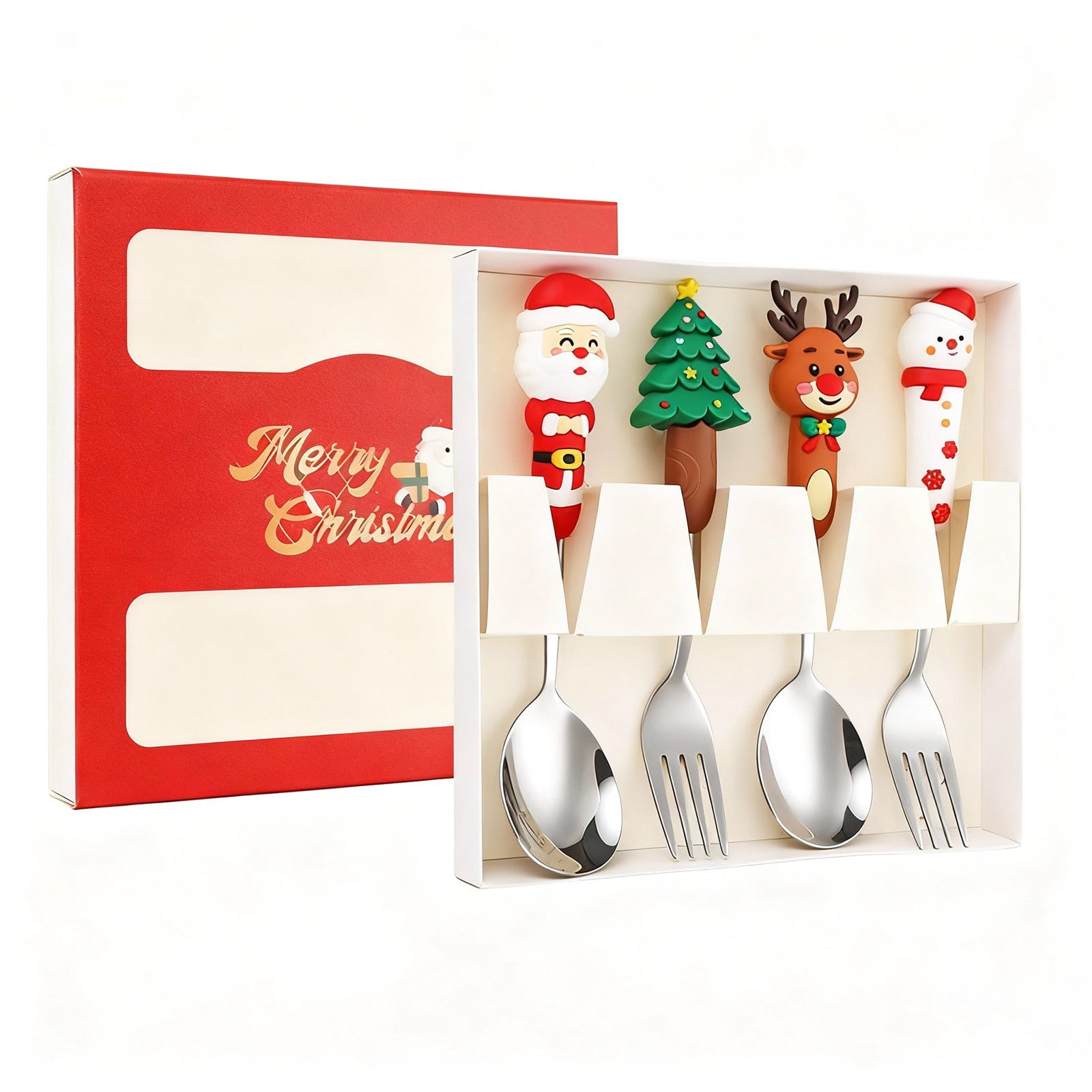 Hot Sale!Oimcto Christmas Cutlery Set 4 Piece Gold Spoon Fork Set ...